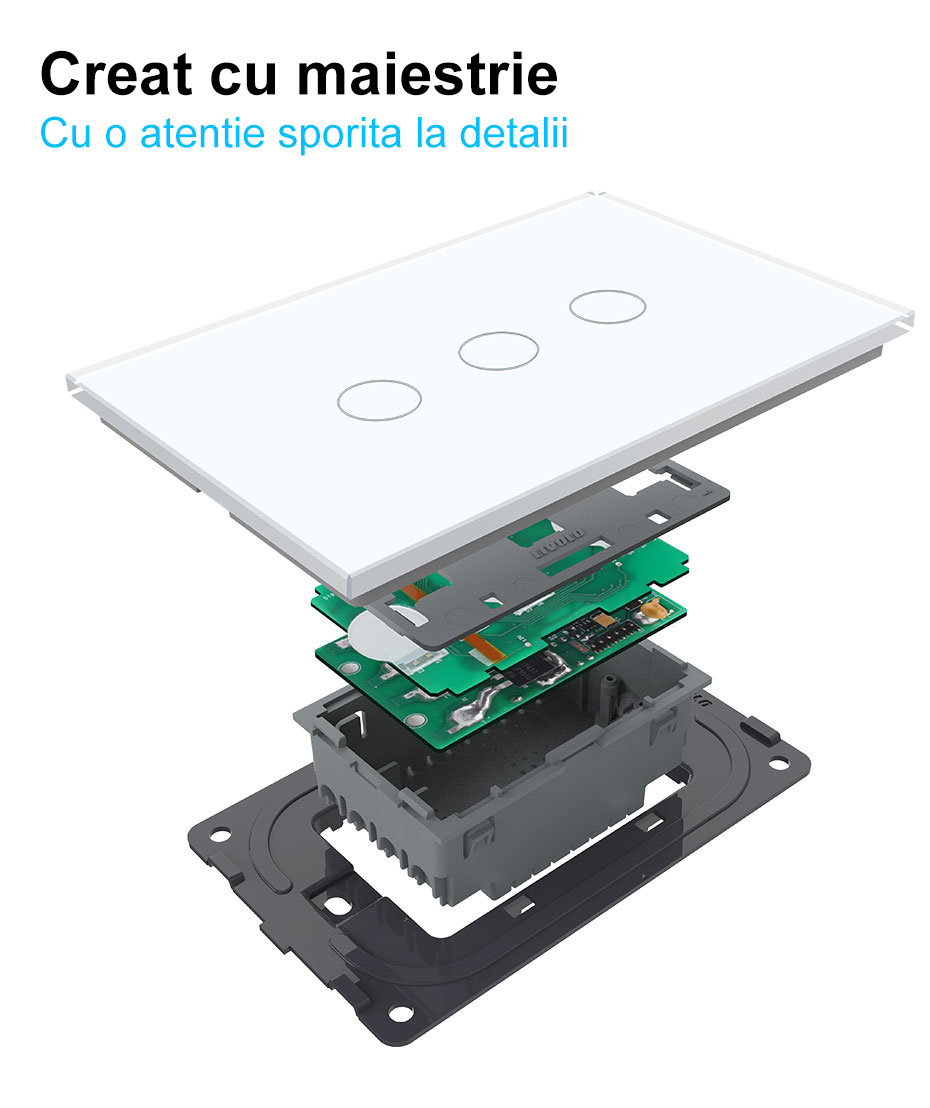 Modul intrerupator touch cap scara / cap cruce cu Wifi standard Italian ...